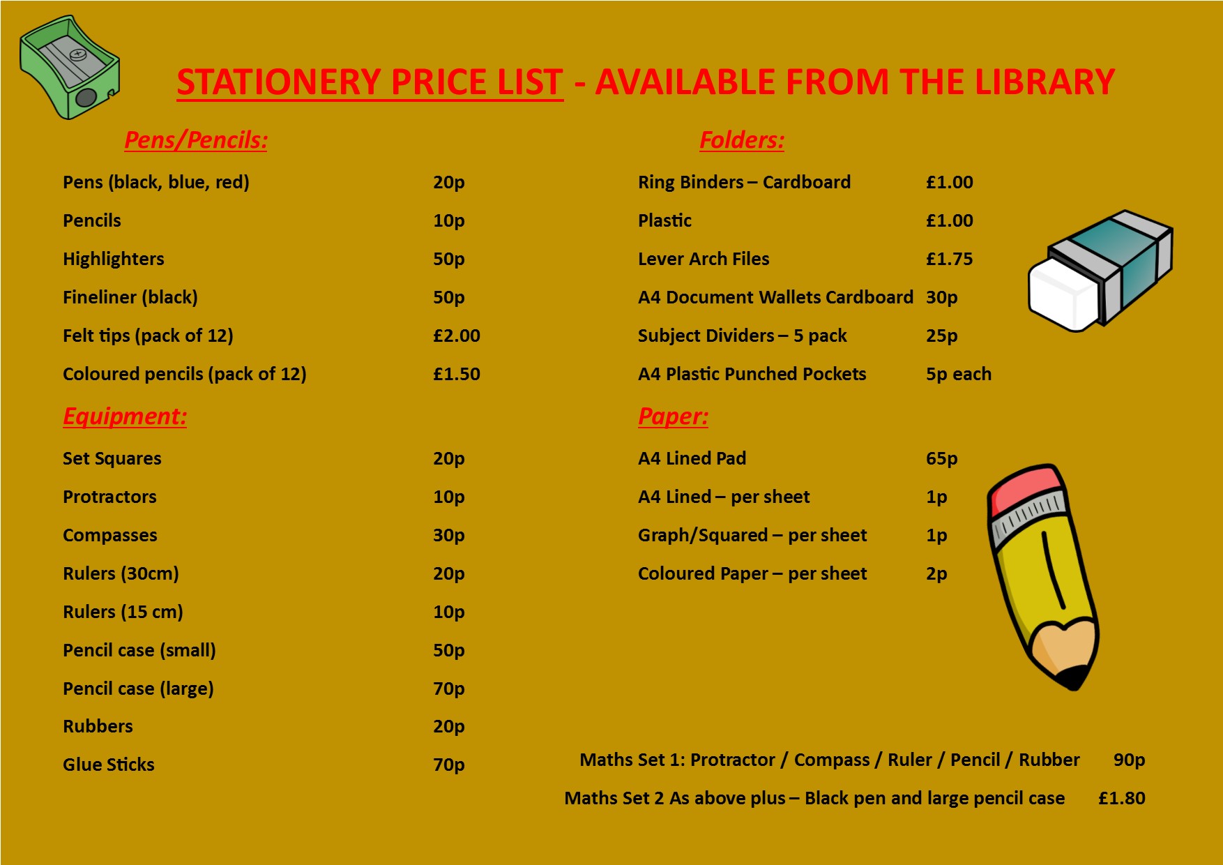 Stationery Price List